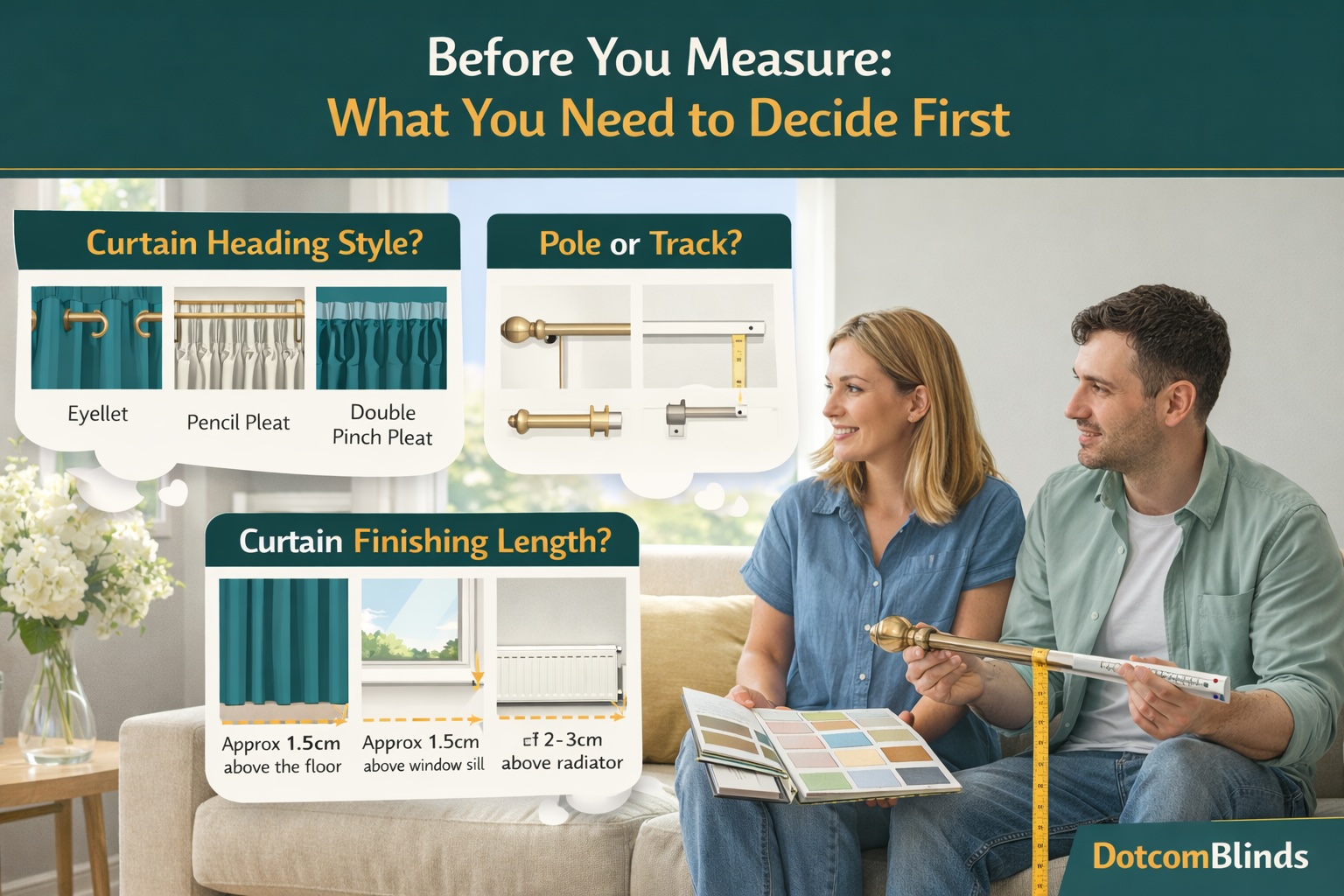 How to Measure for Curtains With Visual Examples | DotcomBlinds