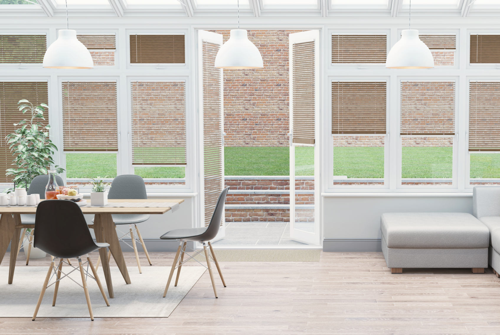 Clic Stick Fit Surface Oak Venetian Blind | DotcomBlinds