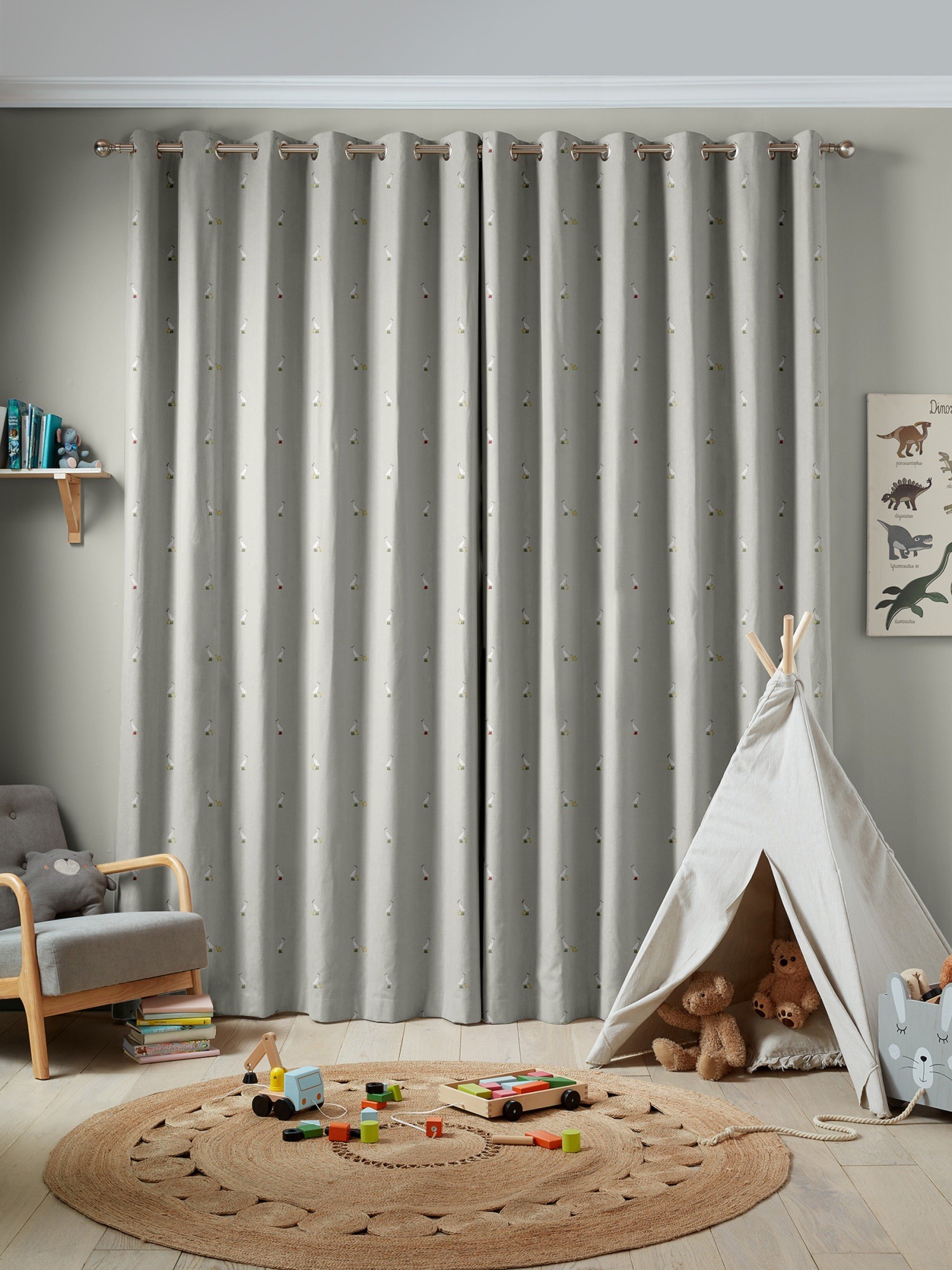 Sophie Allport Runner Duck Grey Curtains | Made to Measure Blinds ...