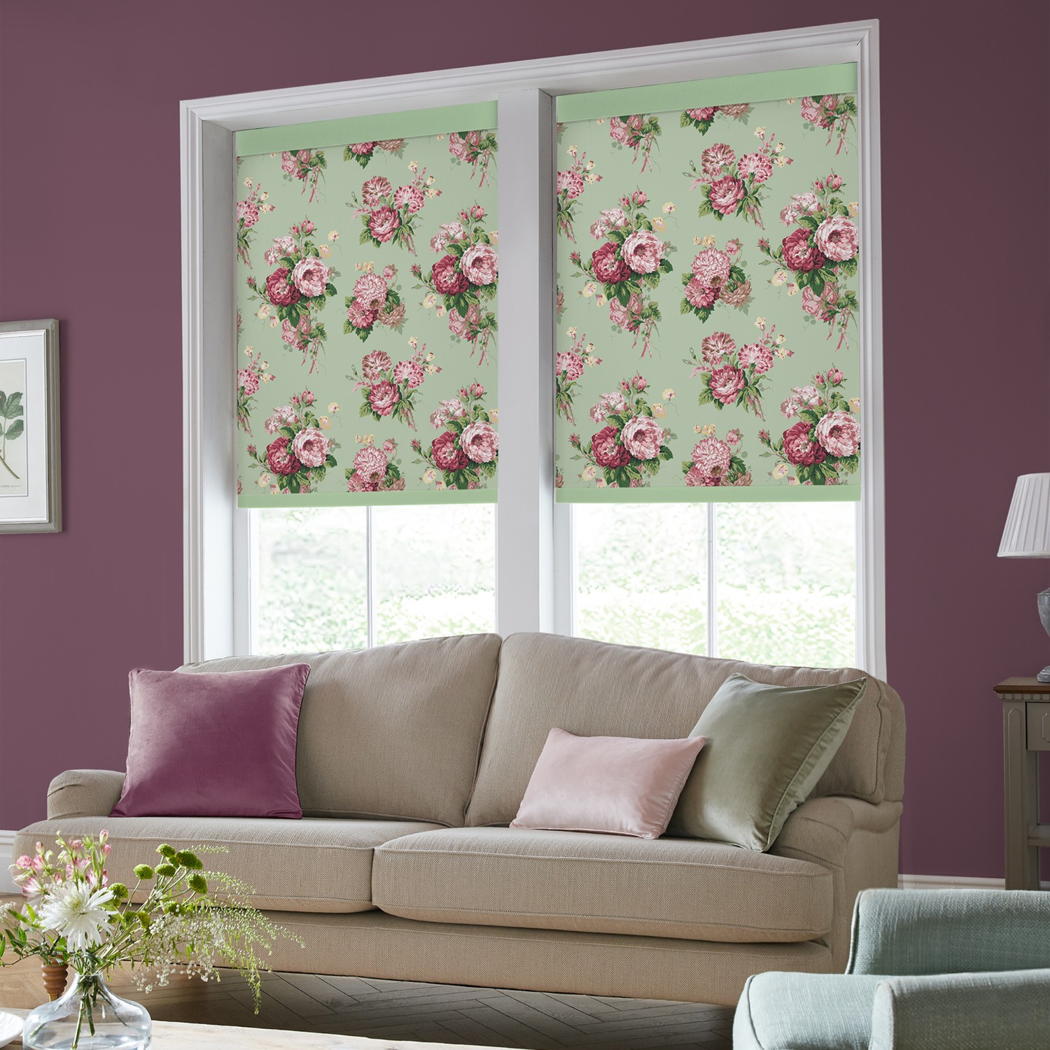 Laura Ashley Cecilia Fern Dimout Roller Blind | Dotcomblinds