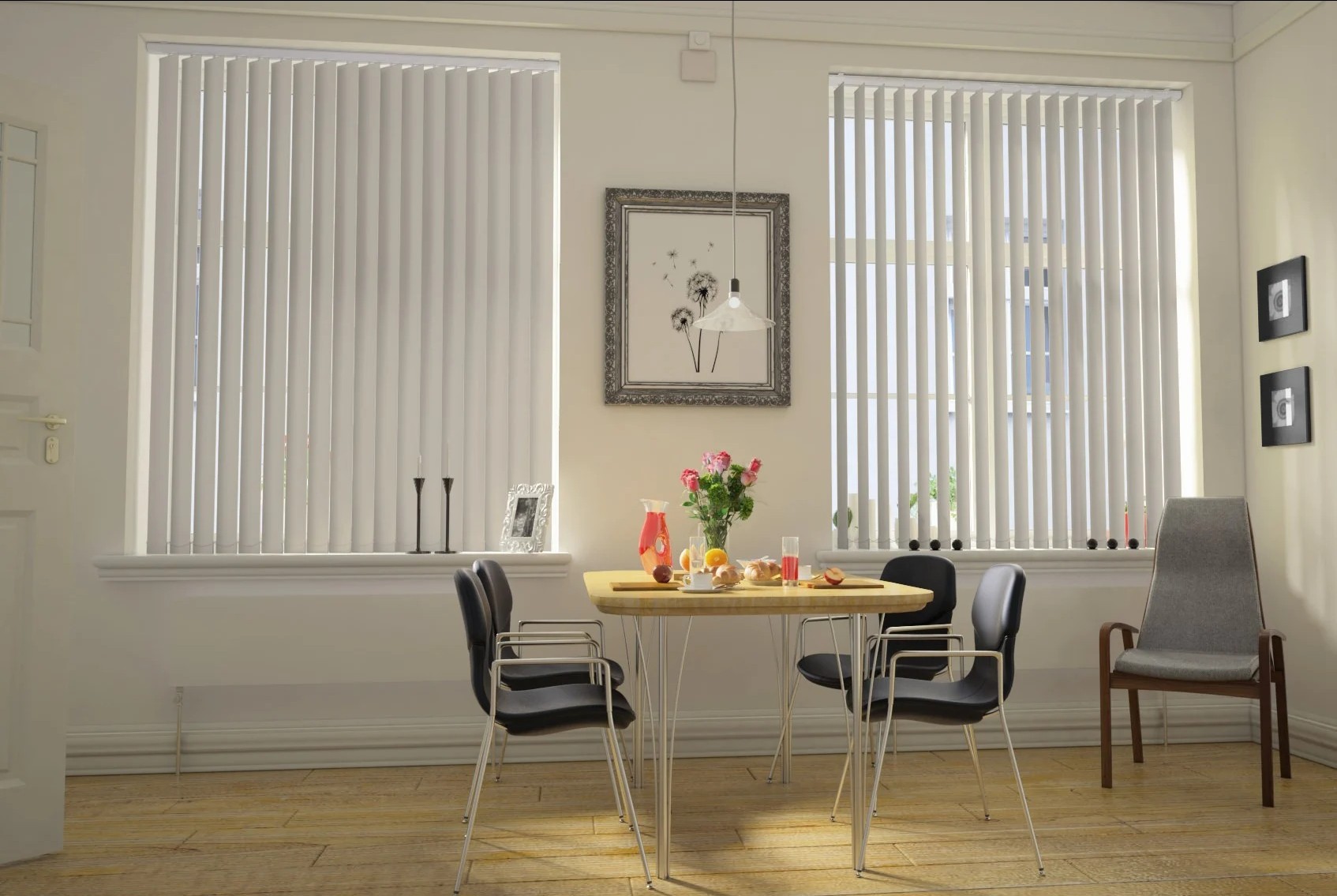 Milano Ash Blackout Vertical Blind | Dotcomblinds
