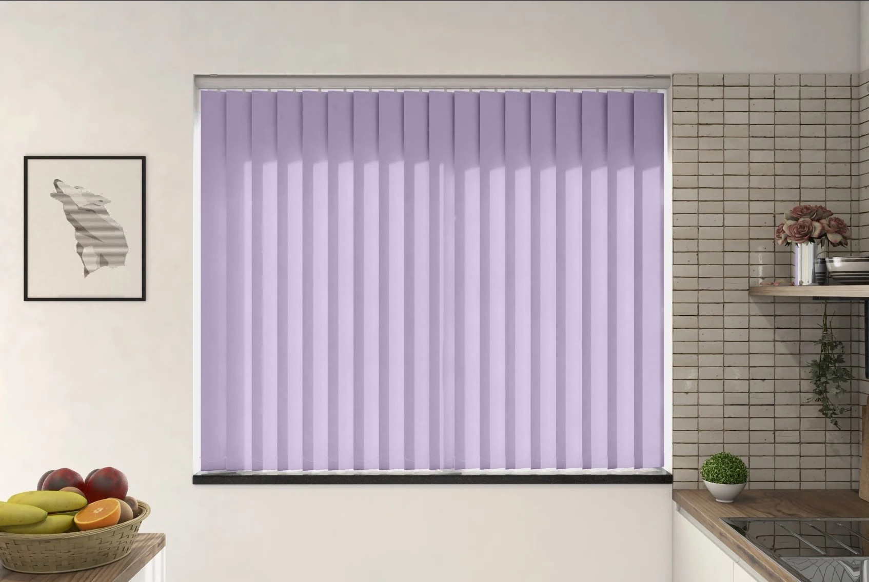 Verona Heather Dimout Cordless Vertical Blind | Dotcomblinds
